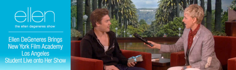 ELLEN DEGENERES BRINGS NEW YORK FILM ACADEMY LOS ANGELES STUDENT LIVE ...